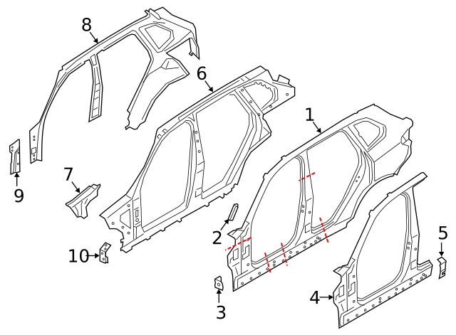 Genuine BMW 41-00-7-955-044 | Inner Side Frame | FREE Shipping on Most ...