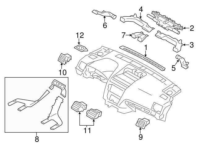 66115VA000 - Defroster Grille - 2015-2017 Subaru | World OEM Parts Subaru