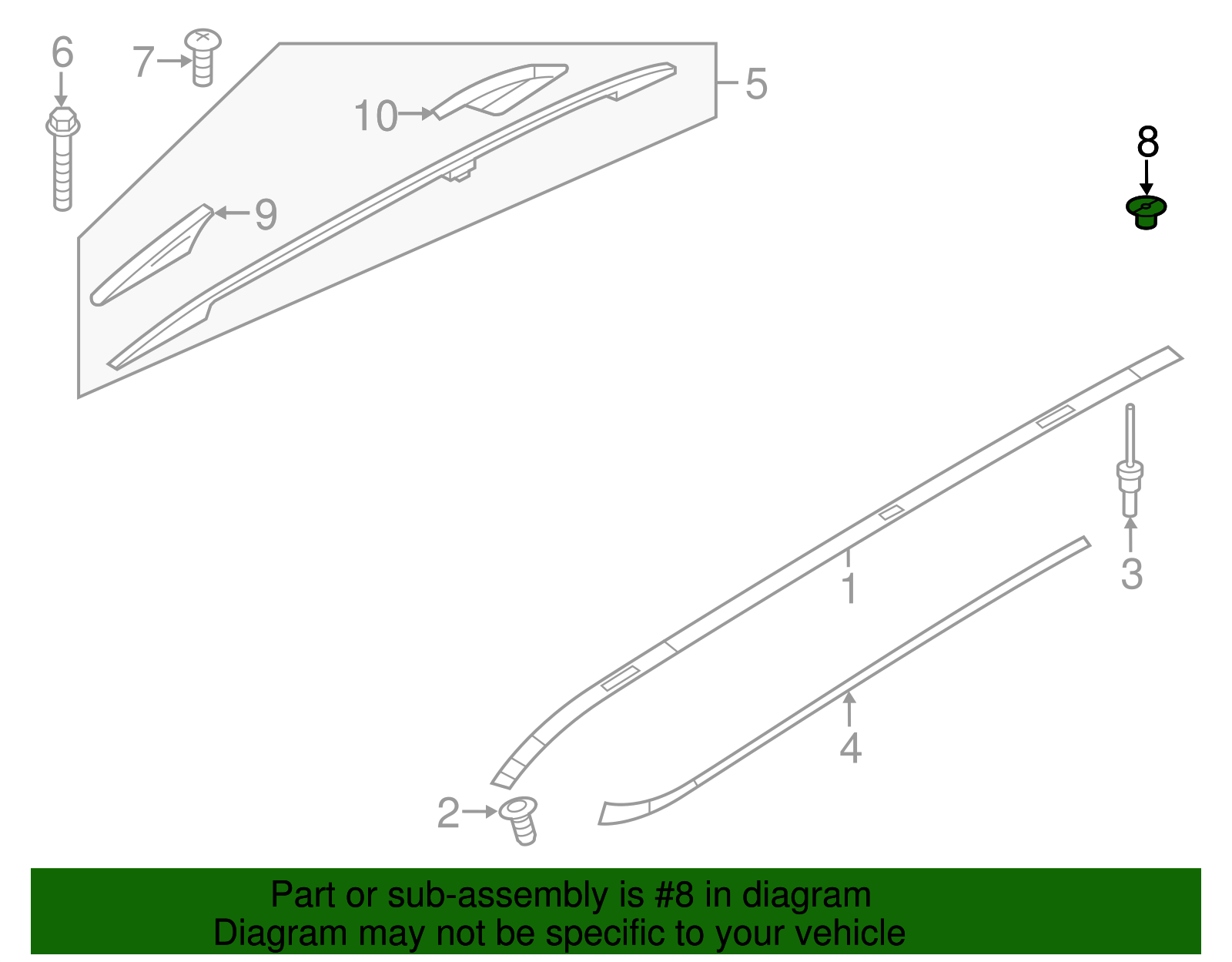 2017-2024 Nissan Armada Roof Rail Cap 738A8-1LA0A | Ziegler Nissan of ...