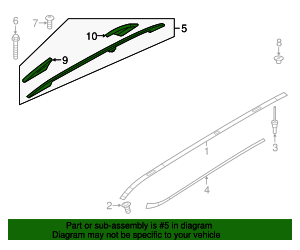 73820-5ZW0A - Roof Rail 2017-2020 Nissan Armada | Nissan Parts ...