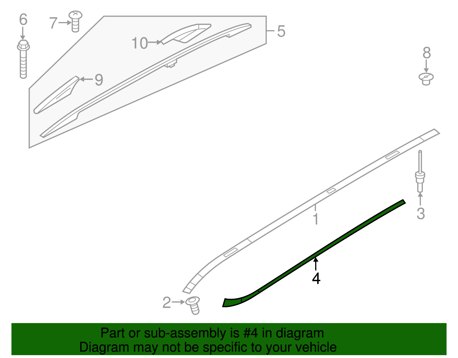 76813-1LA1A - Roof Molding Seal Strip - 2017-2024 Nissan Armada ...