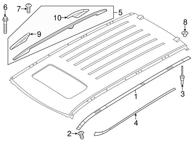 2017-2024 Nissan Armada Roof Molding 73853-1LB0B | Nissan Parts Store