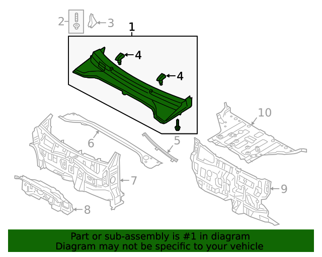 2018-2021 Hyundai Cowl Grille 86150-J9000 | OEM Parts Online