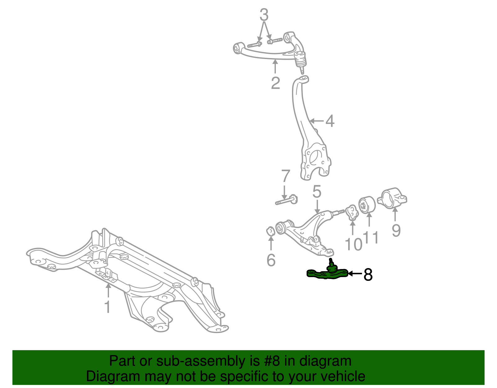 2004-2006 Lexus LS430 Lower Ball Joint 43330-59125 | OEM Parts Online