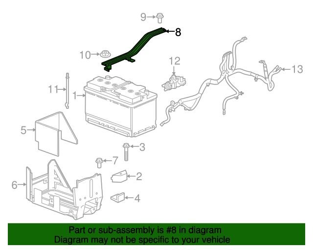 2018-2023 Chevrolet Traverse Battery Hold Down Retainer 84836258 ...