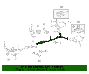 2012-2017 Toyota Camry Intermediate Pipe 17420-0P230 | Toyota Parts Center