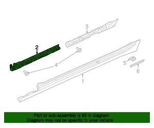 Genuine BMW 51-77-7-276-347 | Rocker Molding Support | FREE Shipping on ...