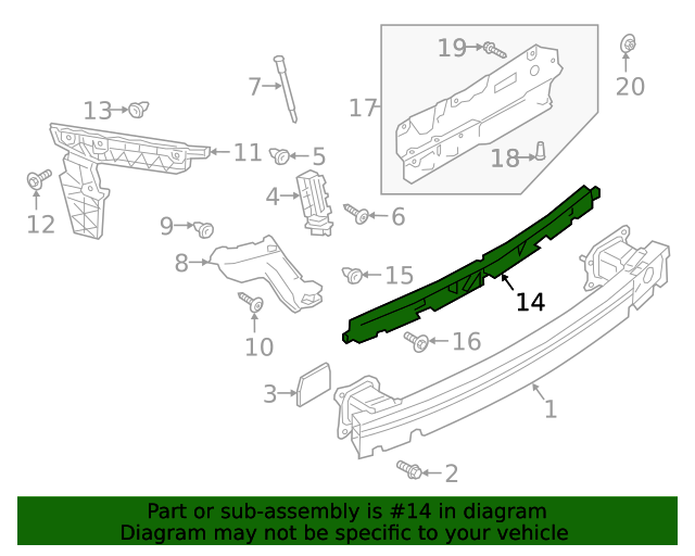 4K5-807-458 - Bumper Cover Support Rail 2019-2023 Audi | Audi OEM Parts