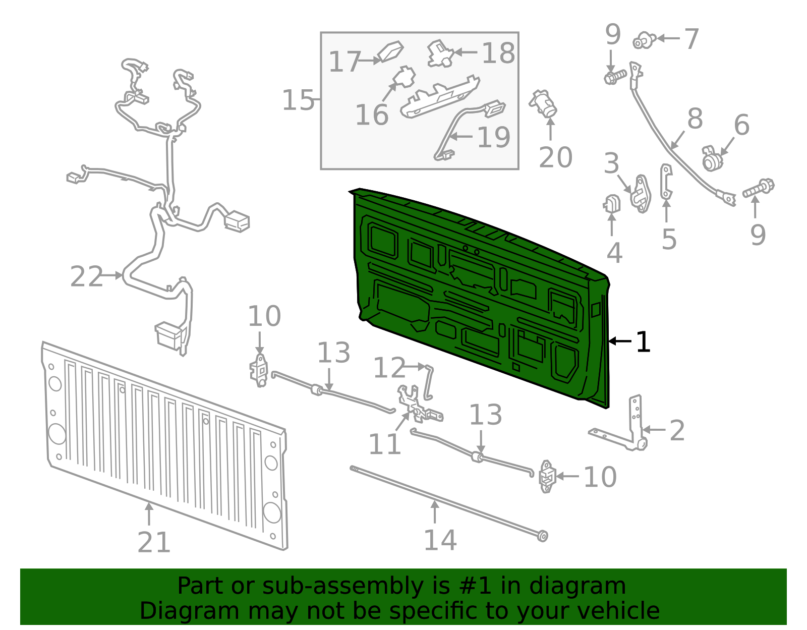 2019-2025 Chevrolet Tail Gate 85526194 | GM Parts Center
