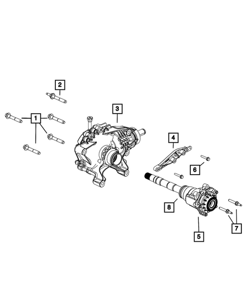 Front Axle: Housing, Differential and Vent for 2025 Jeep Grand Cherokee ...