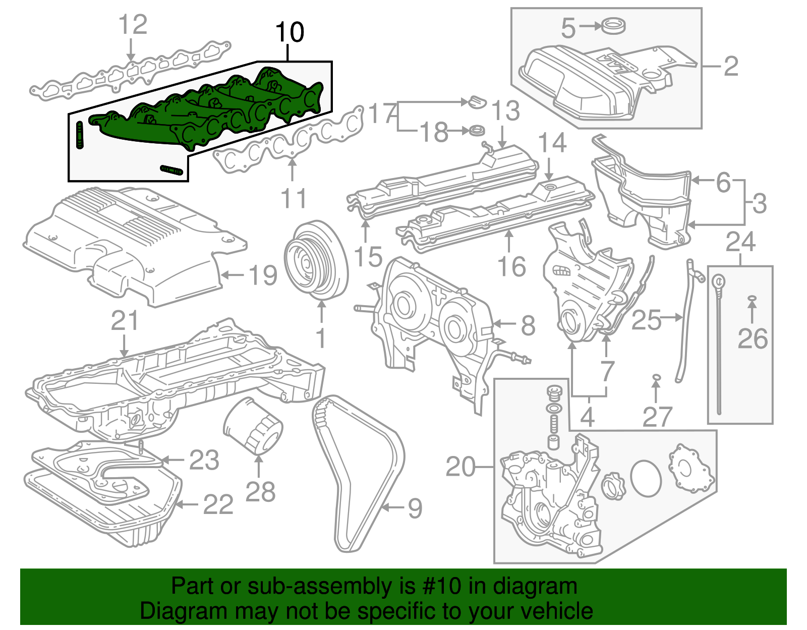 1998-2005 Lexus Engine Intake Manifold Exhaust Sub Assembly 3.0L SC300 ...