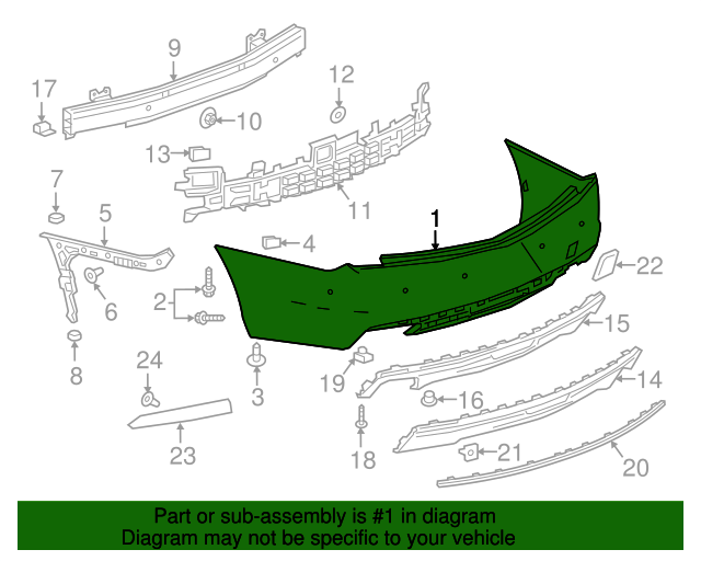 84779092 - Primed Rear Bumper Upper Fascia 2019-2020 Cadillac CT6 ...