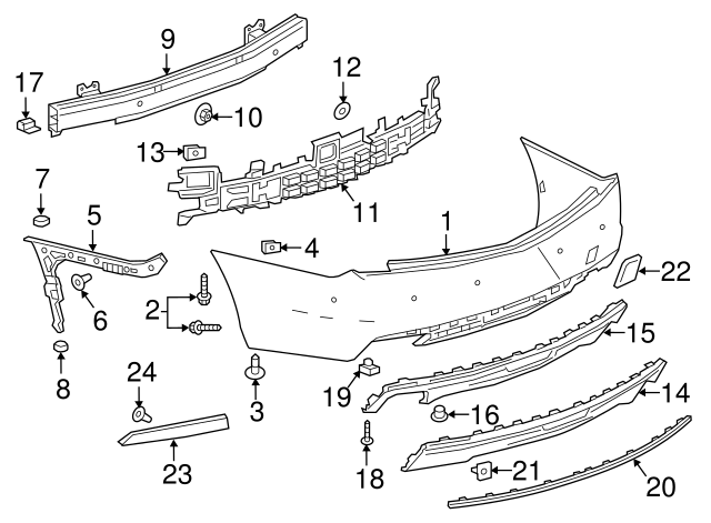 2019-2020 Cadillac CT6 Rear Bumper Valance Panel 84063985 | TascaParts.com