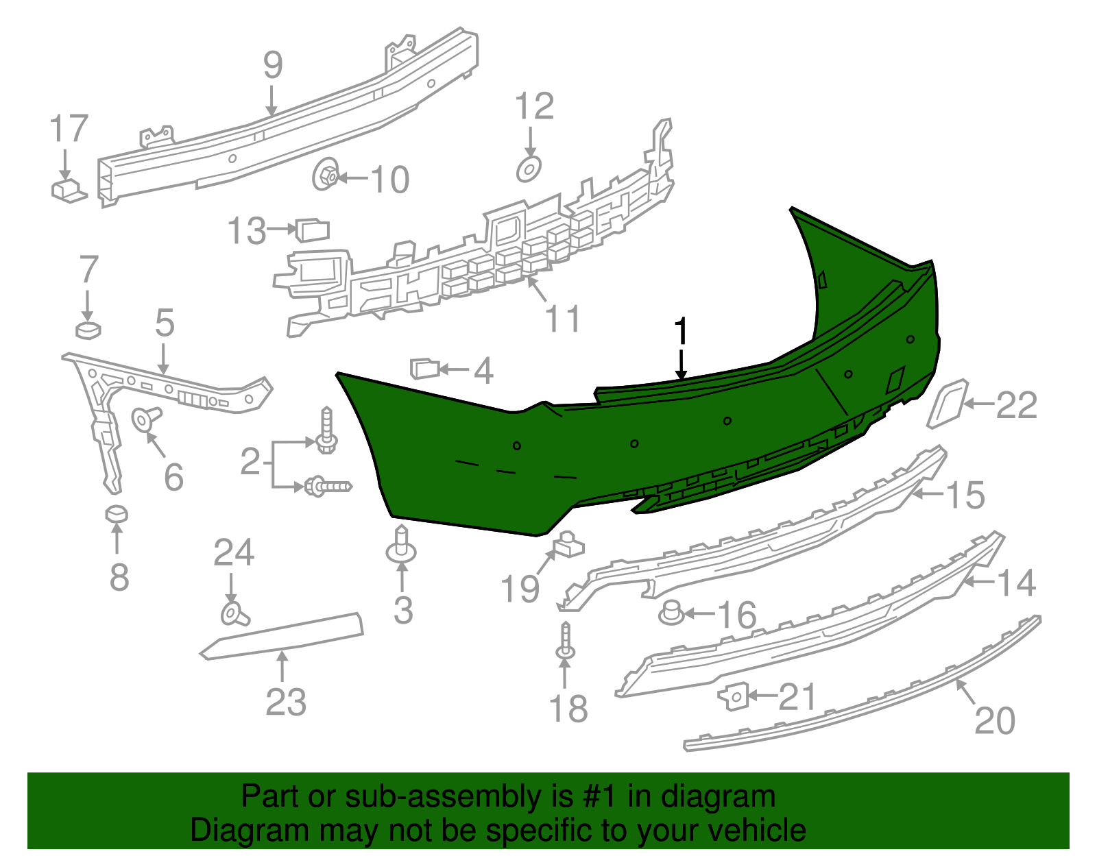2016-2018 Cadillac CT6 Primed Front Bumper Fascia 84227265 GM ...