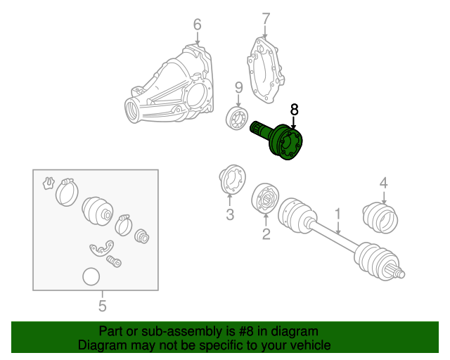 1986-1998 Mercedes-Benz Stub Shaft 124-350-53-45 | MB OEM Parts