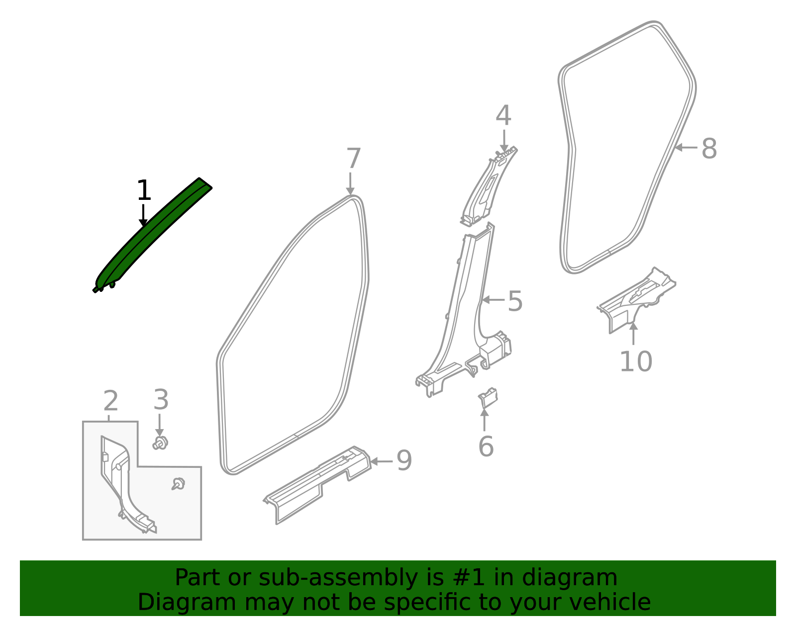 76911-6RZ0A - 2024-2025 Nissan Rogue - Windshield Pillar Trim | Anicra ...