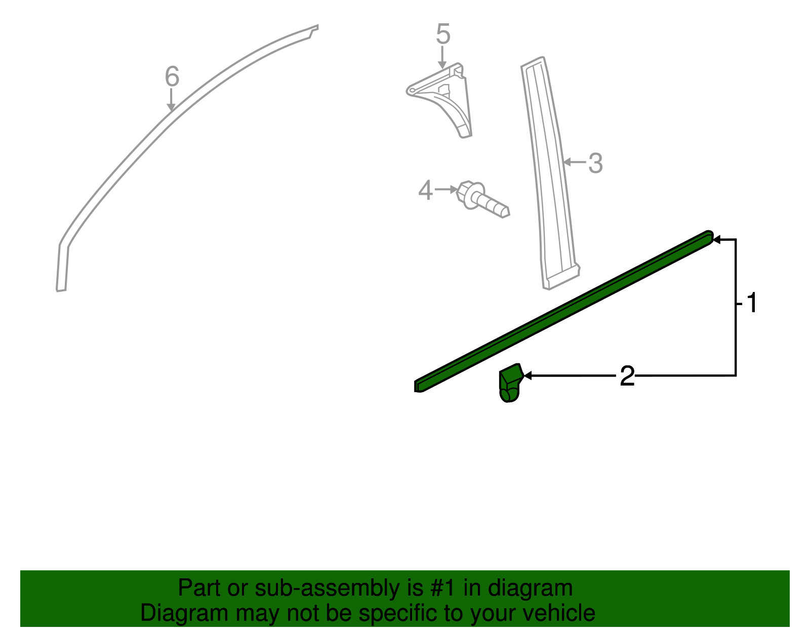 72450-TR0-A01 - Molding Assembly L Front Door - 2012-2015 Honda Civic ...