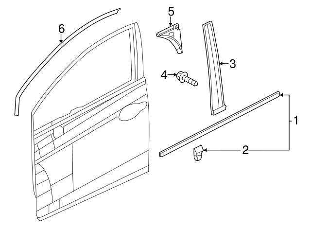 72450-TR0-A01 - Molding Assembly L Front Door - 2012-2015 Honda Civic ...