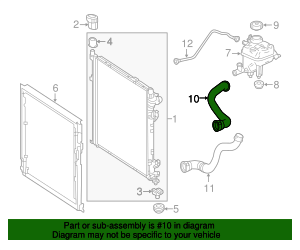 166-500-10-75 - Radiator Coolant Hose 2015-2017 Mercedes-Benz ...