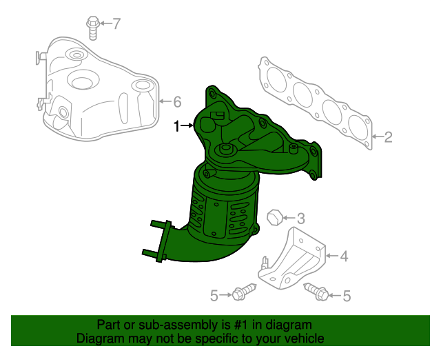 2016-2022 Kia Catalytic Converter With Integrated Exhaust Manifold ...