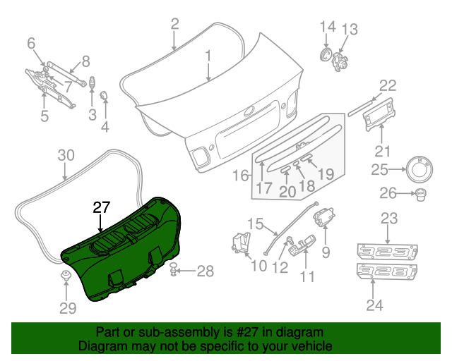 Genuine BMW 51-49-8-176-670 | Trunk Lid Trim | FREE Shipping on Most ...