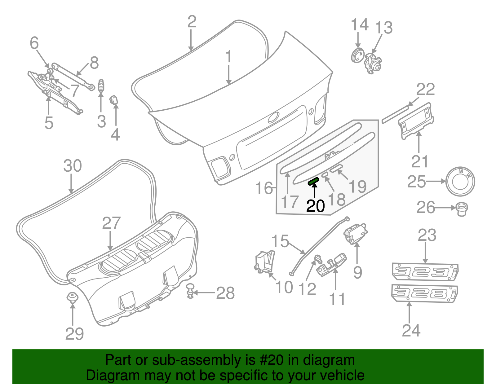 51138236269 - 1999-2005 BMW Lamp Lens (51-13-8-236-269) | BMW of South ...