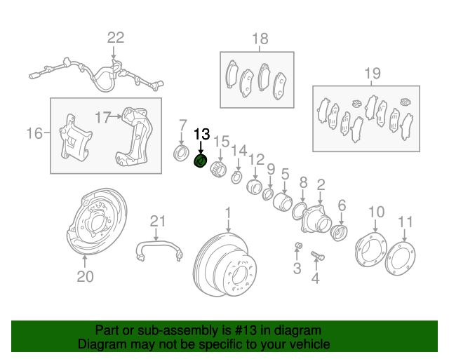 42423-60040 - Bearing Retainer 1998-2007 Toyota Land Cruiser | Longo ...