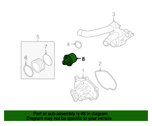 948-106-125-01 - Engine Coolant Thermostat 2008-2010 Porsche Cayenne ...
