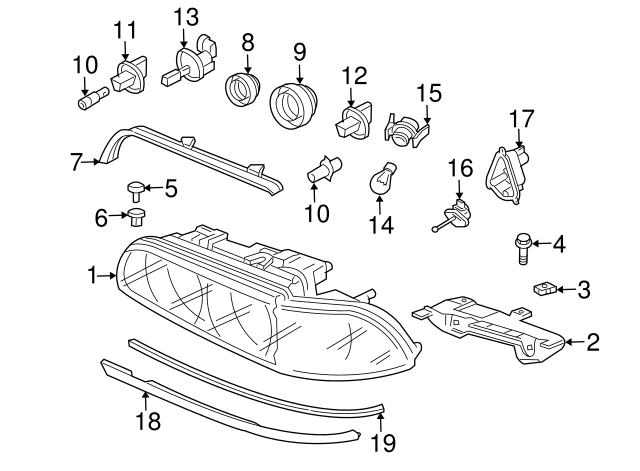51-13-8-168-809 - Headlight Molding 1997-2003 BMW | AutoNationParts.com