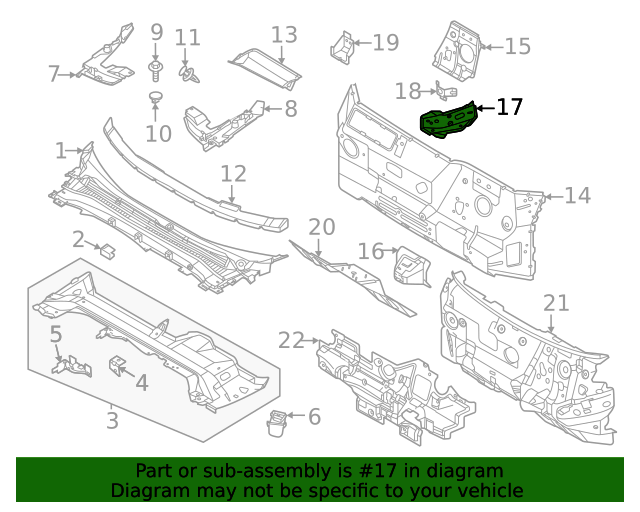 LJ9Z-58016A32-A - Upper Dash Panel Reinforcement 2021-2024 Ford Mustang ...