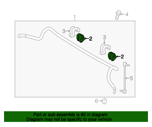 Genuine Stabilizer Bar Bushing for 2017-2022 Hyundai | Part# 54813 ...