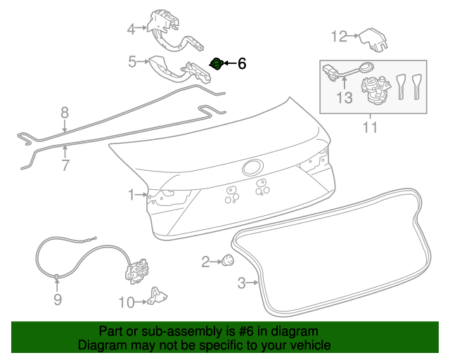 2015-2020 Lexus Hinge Cover Clip 90467-A0016-C3 | Lexus Parts Outlet