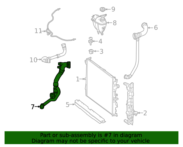 222-501-68-01-64 - Radiator Coolant Hose 2018-2021 Mercedes-Benz S 63 ...