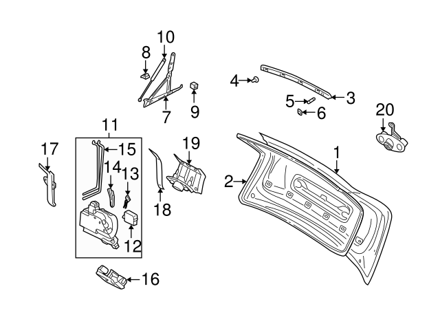 30779935 - Deck Lid Hinge 2001-2009 Volvo S60 | AutoNationParts.com