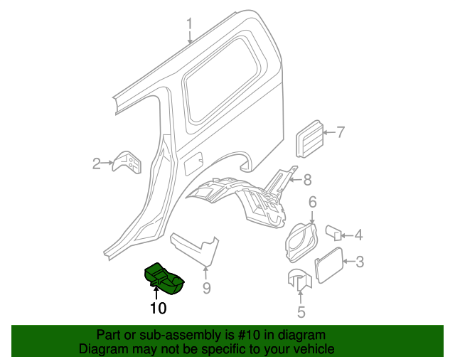 93882-EA000 - Air Deflector 2005-2015 Nissan Xterra | Nissan Parts ...
