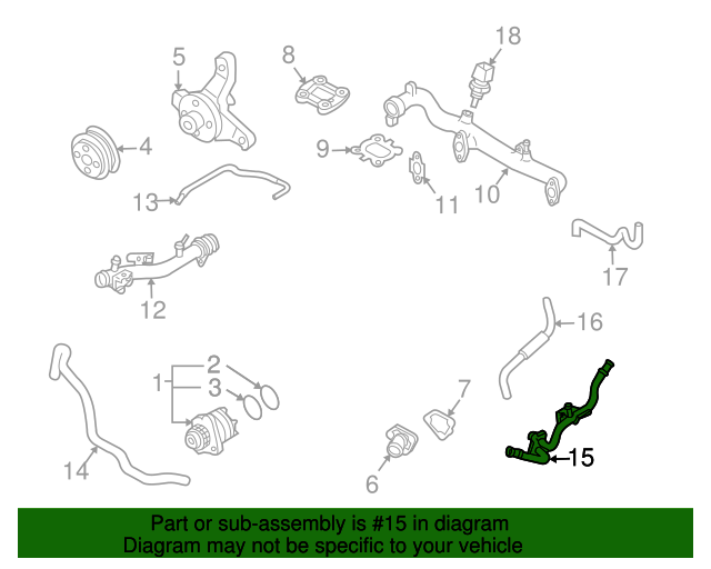 2003-2007 Nissan 350Z Coolant Pipe (left) (350z G35 Vq35de) 21022-AQ00A ...