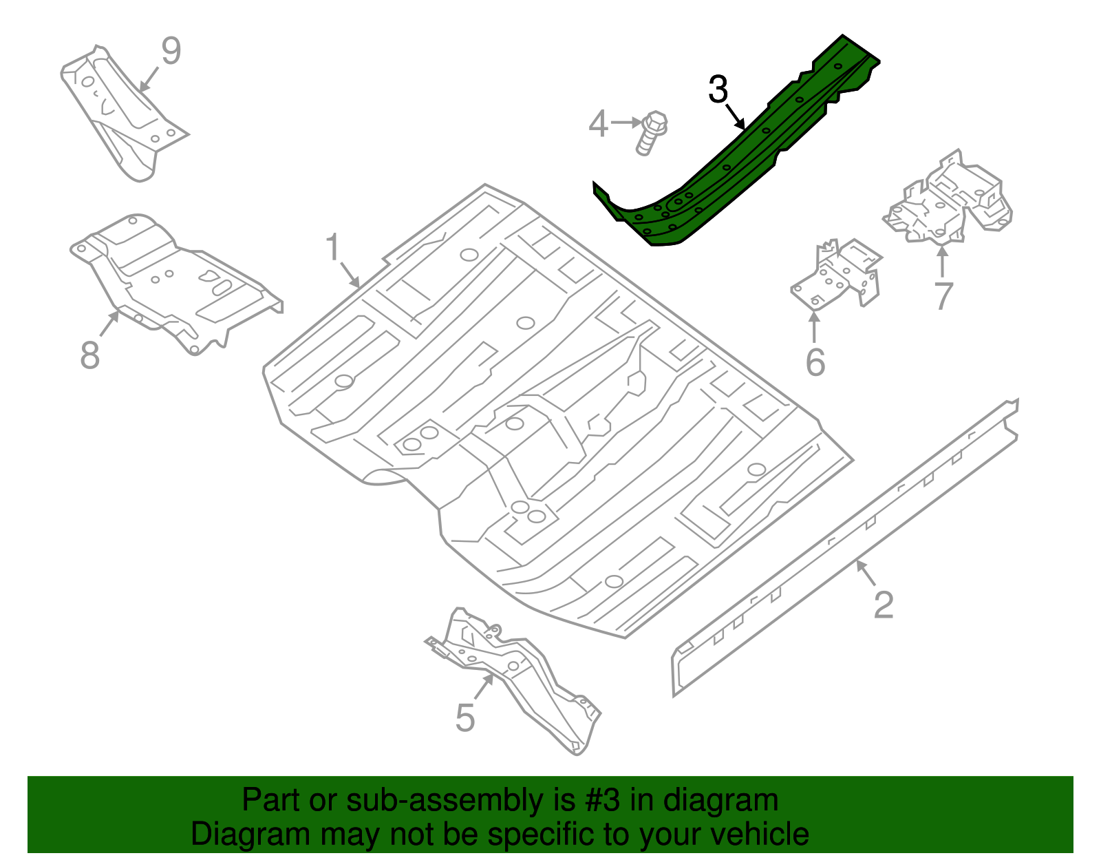 G5191-9NJMA - Floor Rail 2013-2020 Infiniti | INFINITI Parts ...