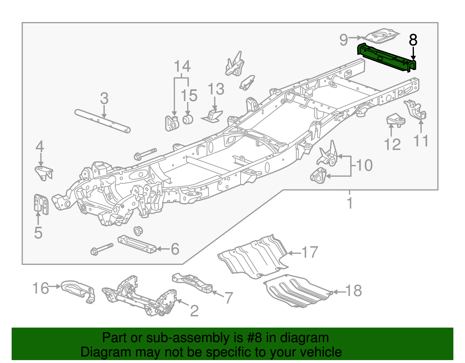 20909393 - OEM GM Rear Crossmember | GMPartsCenter.net | GM Parts Center