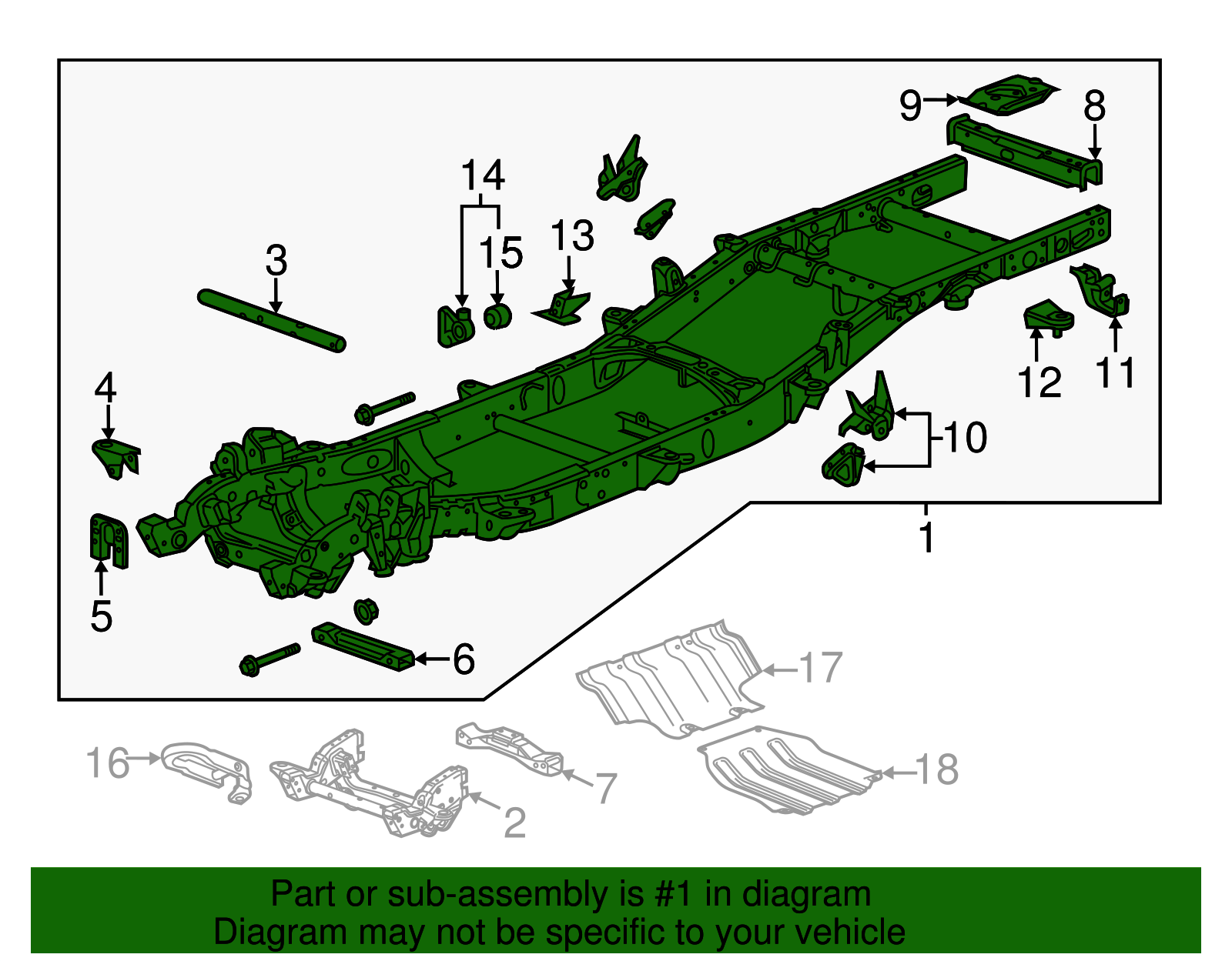 2017-2019 GM Vehicle Frame Assembly 84585067 | GM Parts Center