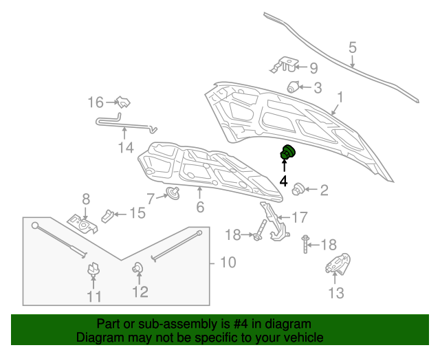 2004-2024 GM Hood Stop Bumper 96497159 GM | GMPartsDirect.com