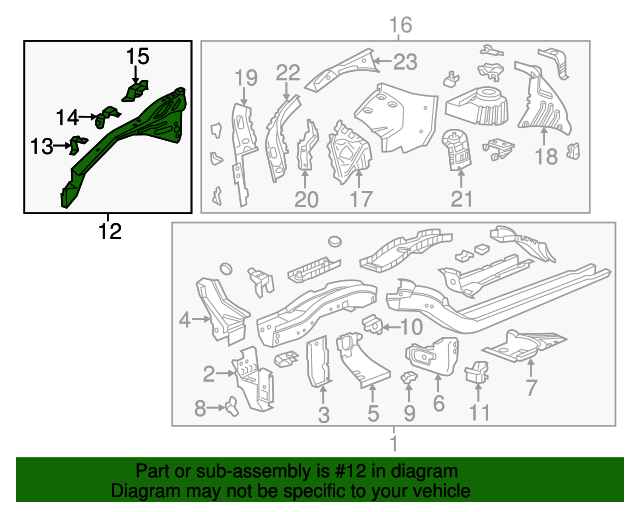 2011-2015 Chevrolet Volt Upper Rail 22787027 | GMPartsDirect.com