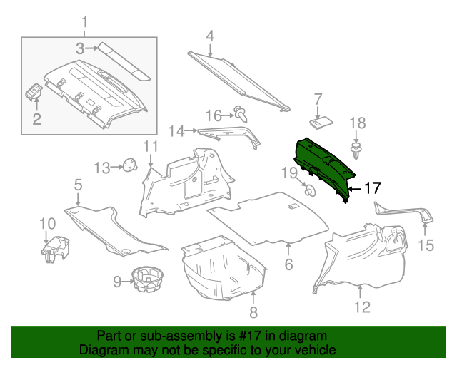 207-690-51-00-9051 - Rear Panel Trim 2010-2017 Mercedes-Benz | Mercedes ...
