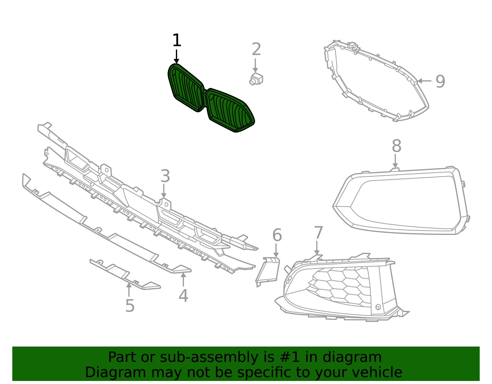 51-13-8-745-303 - 2020-2023 BMW X6 - Upper Grille | Buy BMW Parts Now