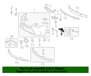 52125-24040 - Fog Light Bracket 2015-2018 Lexus | AutoNationParts.com
