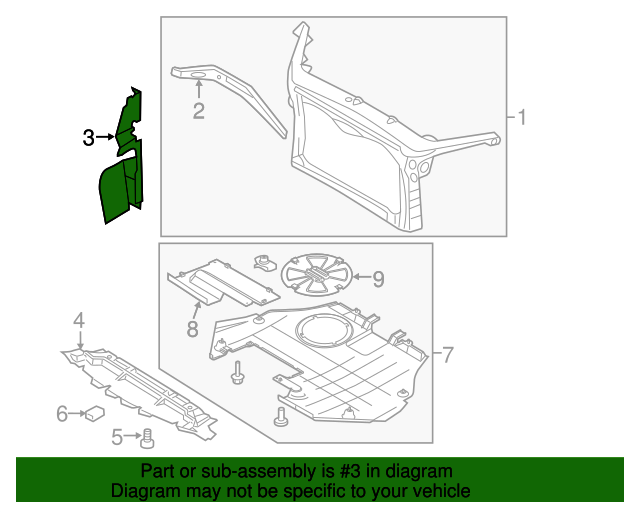 AH6Z-8310-A - Deflector Air 2010-2012 Lincoln MKZ | Ford Parts Connect