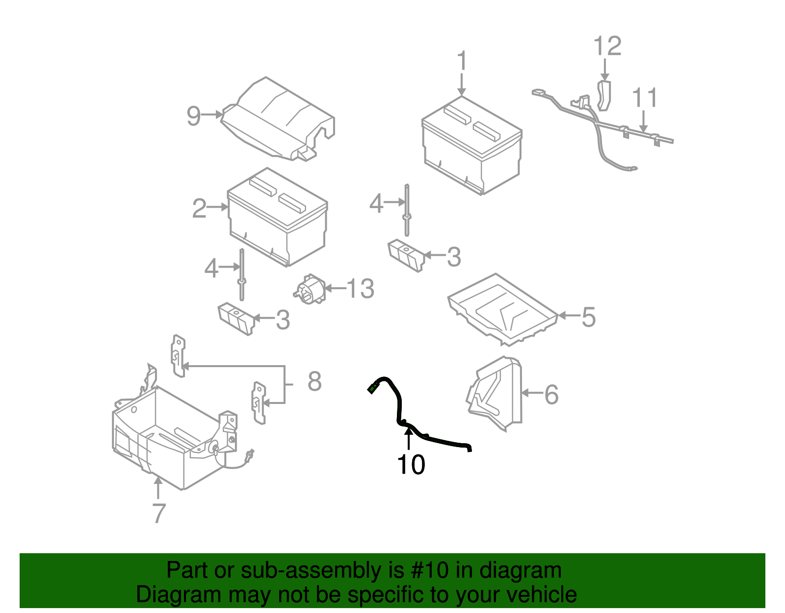 2009-2015 Ford E-350 Super Duty Motorcraft™ Battery Cable Harness WC ...