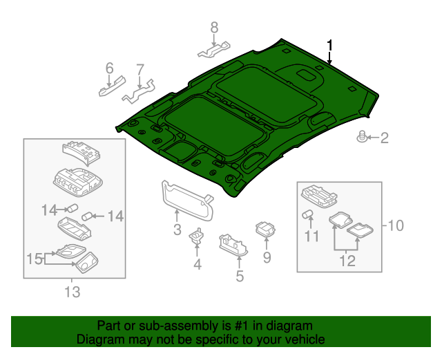 85410-4C01087 - Headliner 2014-2015 Kia Optima | Kia.Parts Store