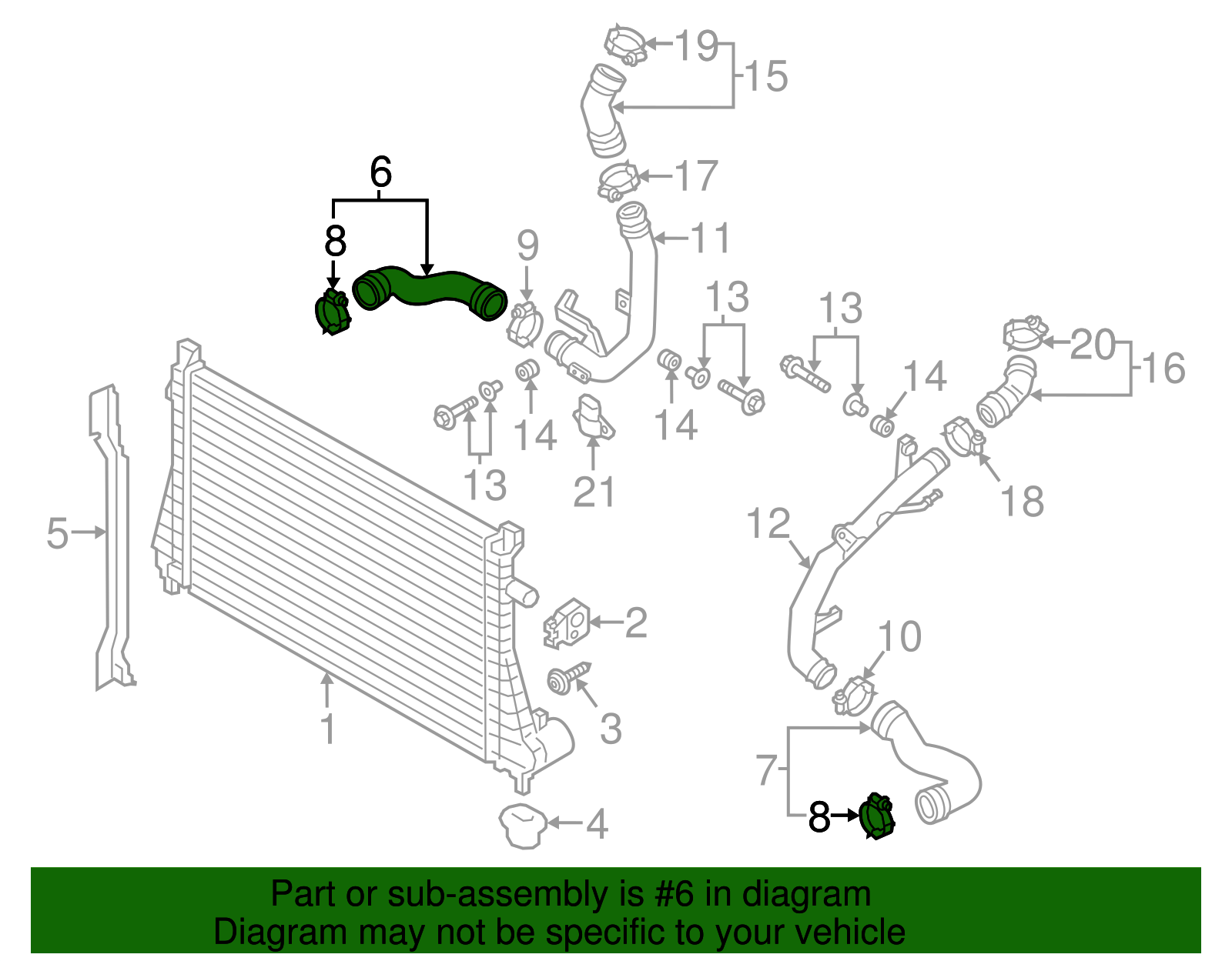 2015-2023 Audi Inter-Cooler Hose 5Q0-145-834 | TascaParts.com
