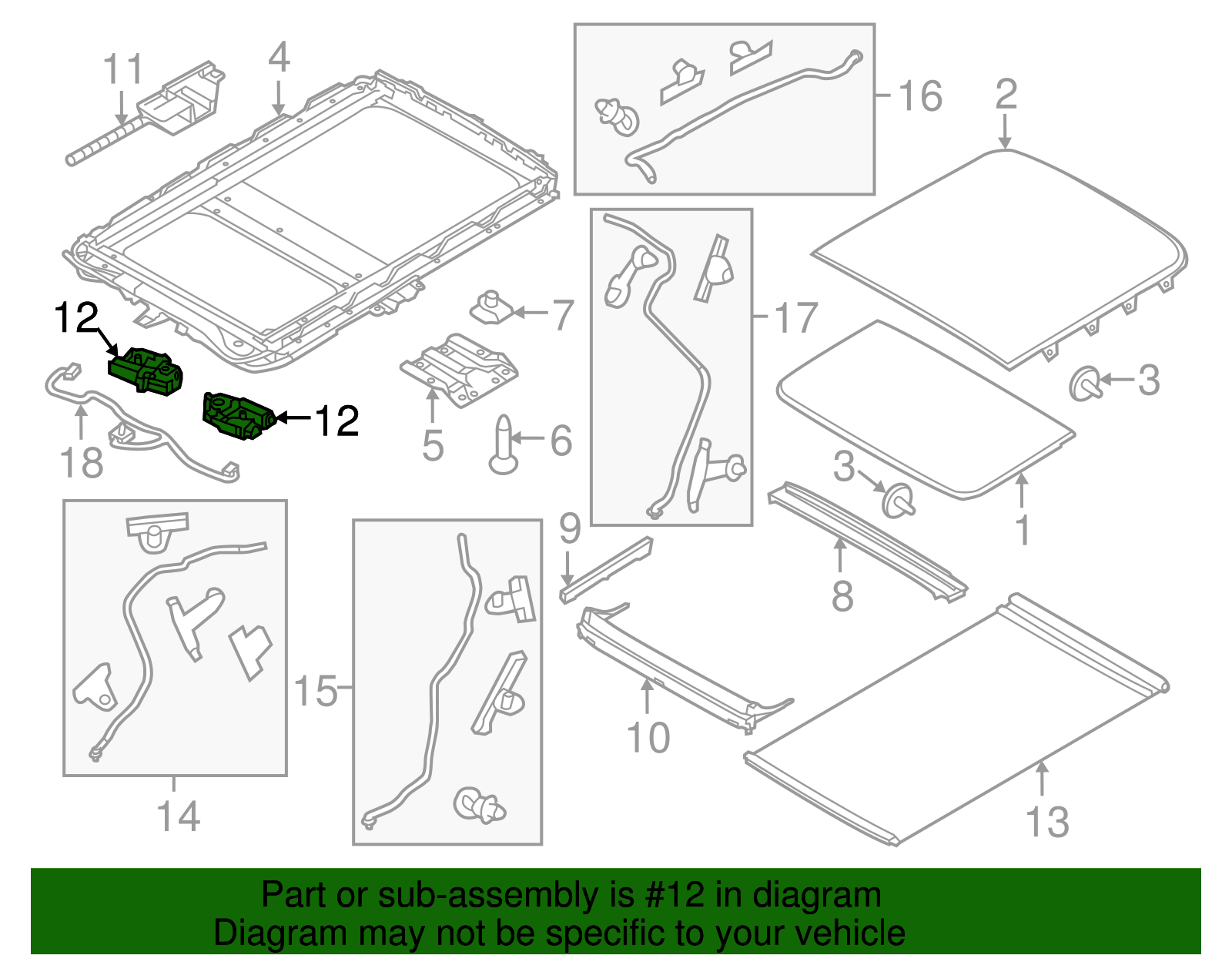 2017-2019 Ford | Motorcraft™ Sunroof Motor | MM-1156 | Walls' Ford Parts