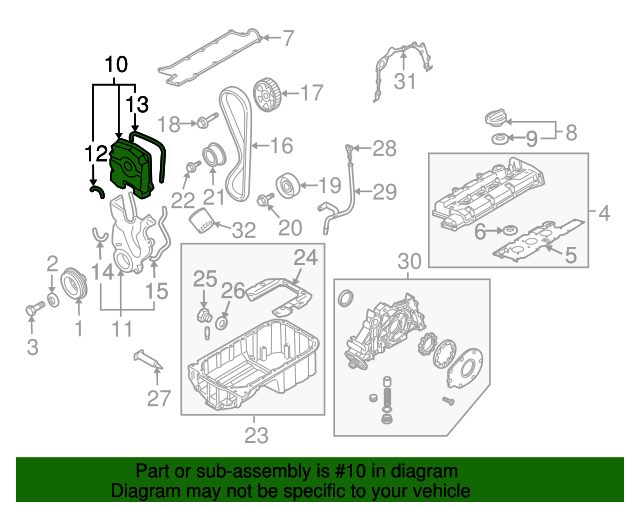 21360-23600 - Outer Timing Cover Gasket 2004-2011 Kia | Kia.Parts Store